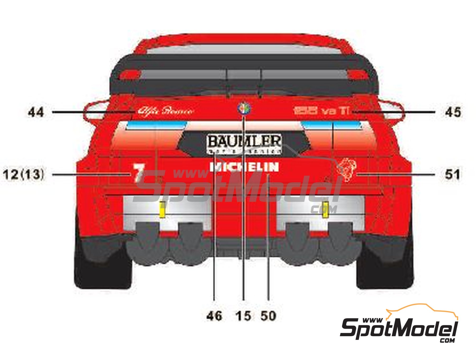 SK Decals SK24128: Marking / livery 1/24 scale - Alfa Romeo 155 V6 TI Alfa Corse Team sponsored ...